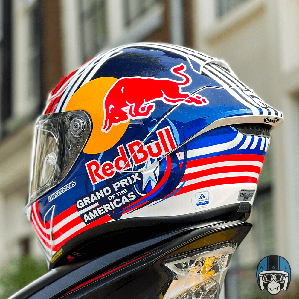 HJC RPHA-1 Red Bull Austin GP White/Blue 253 - Voordeelhelmen.nl