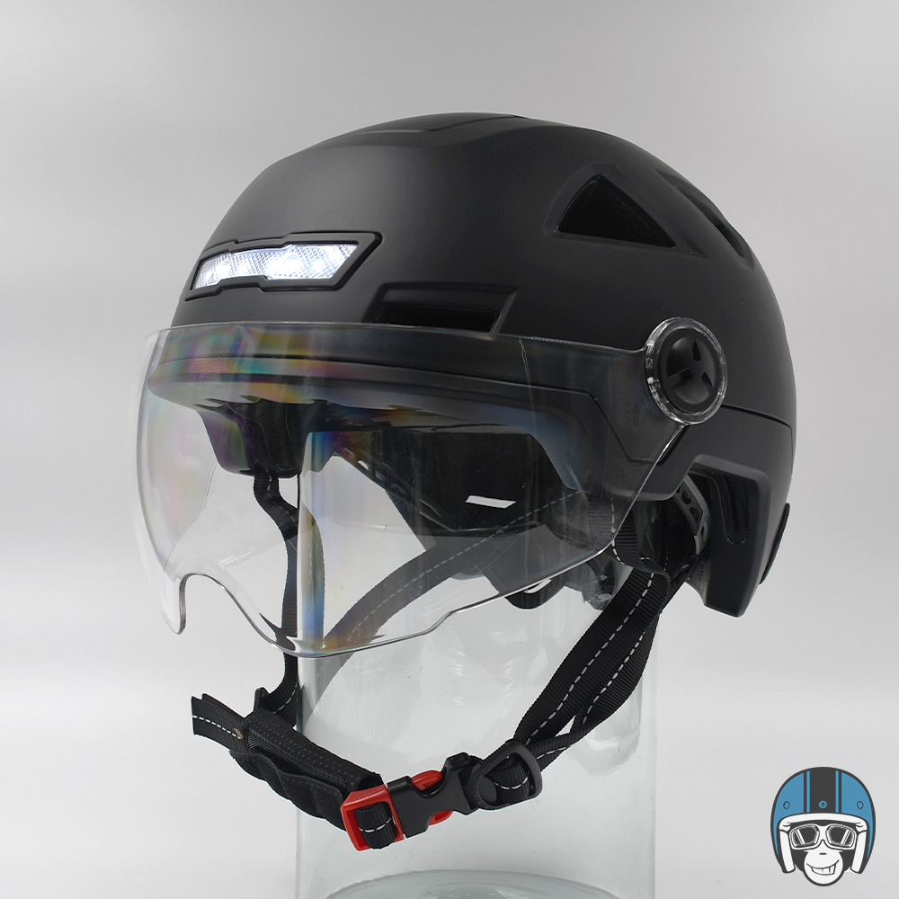 VITO E-Light + Vizier Matt Black - Voordeelhelmen.nl