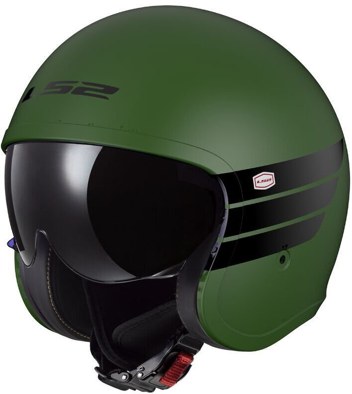 LS2 OF599 Spitfire II Retro Mat Military Green - Voordeelhelmen.nl