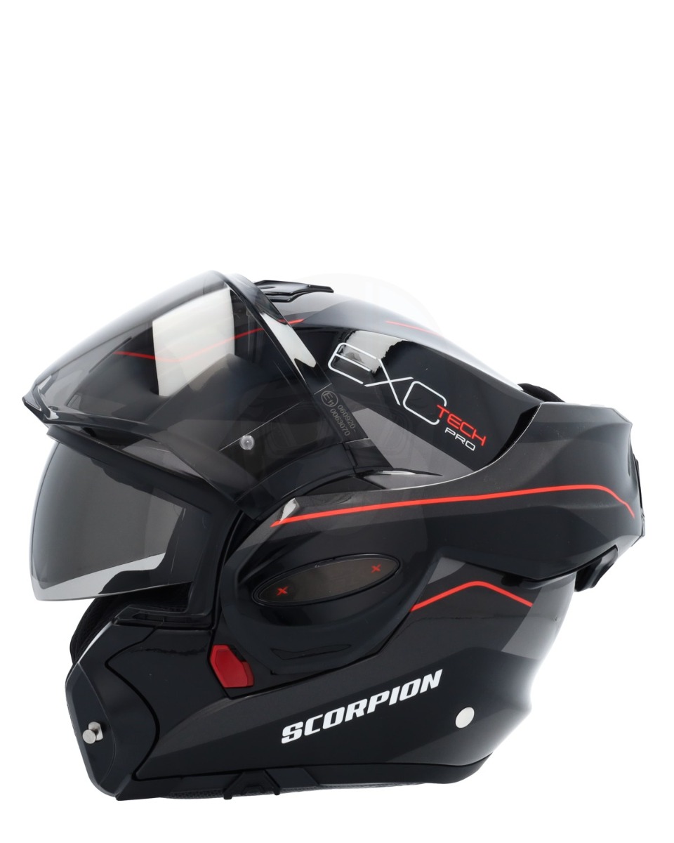Scorpion EXO-Tech EVO Pro Commuta Black/Silver/Red - Voordeelhelmen.nl