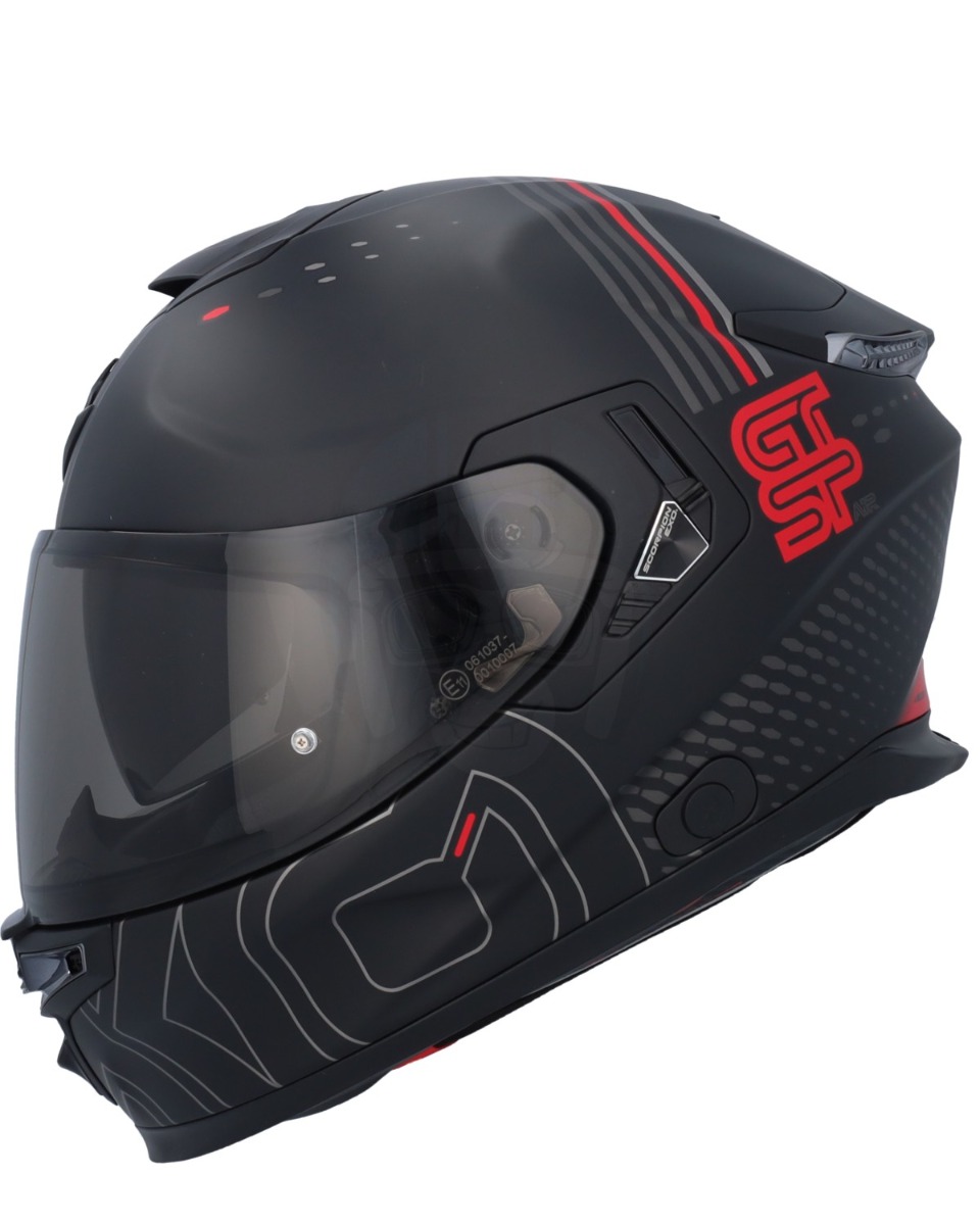Scorpion EXO-GT SP AIR Techlane Matt Black/Grey/Red - Voordeelhelmen.nl