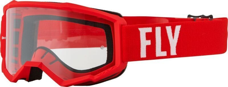 FLY RACING Focus Goggle Red/White - Clear Lens - Voordeelhelmen.nl