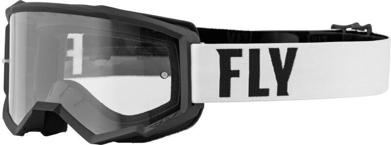 FLY RACING Focus Goggle Black/White - Clear Lens - Voordeelhelmen.nl
