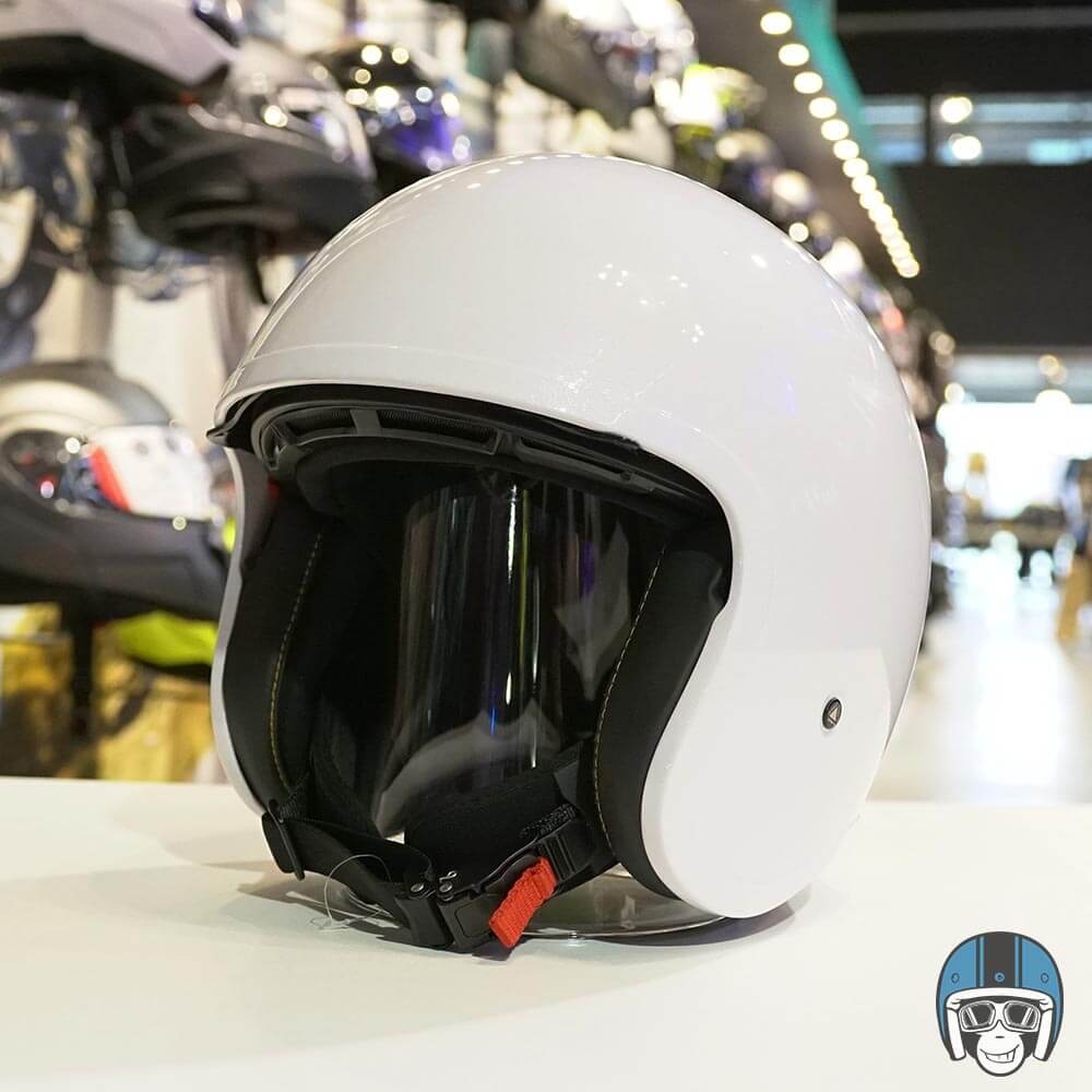 LS2 OF599 Spitfire Single Mono gloss white - Voordeelhelmen.nl