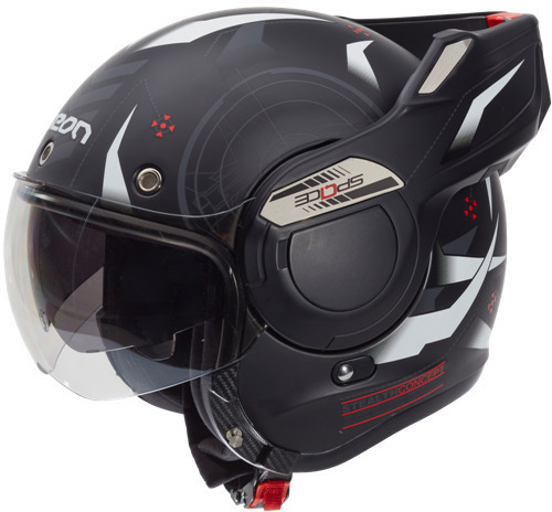 Beon systeemhelm B707 Stealth Zwart/Wit