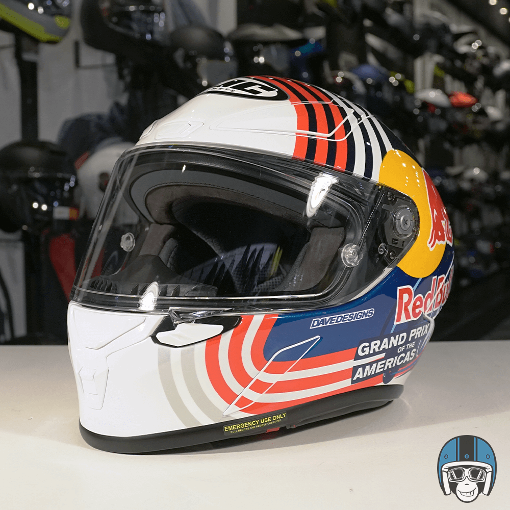 HJC RPHA-1 Red Bull Austin GP White/Blue 253 - Voordeelhelmen.nl