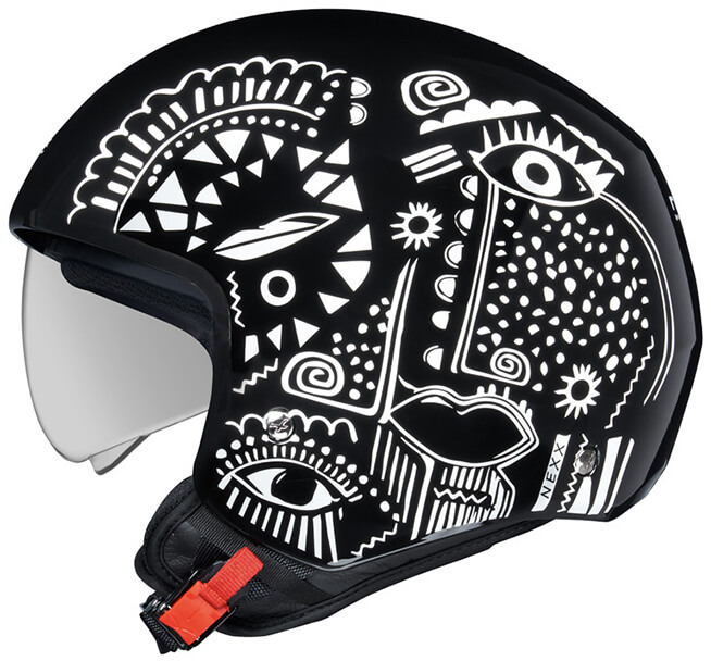 NEXX Y.10 Artville Black/White - Voordeelhelmen.nl